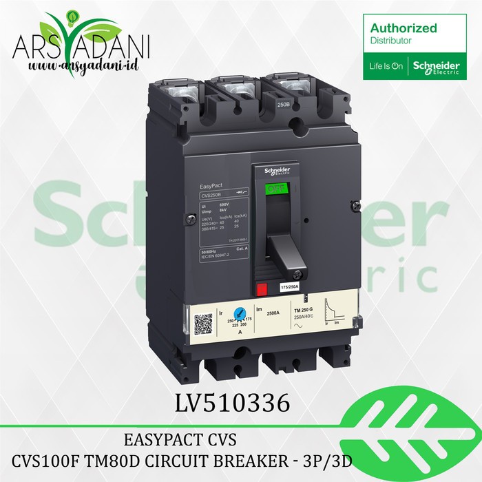 Jual LV510336 - CVS100F TM80D 3P3D SCHNEIDER ELECTRIC MCCB | Shopee Indonesia