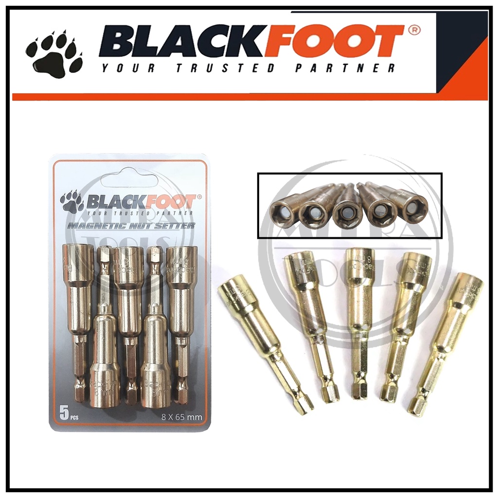 Jual BLACKFOOT Mata Baut Roofing 8 x 65mm Magnetic Hex Socket Nut Mata ...