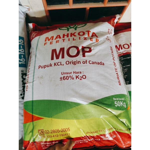 Jual PUPUK KCL MOP MAHKOTA CANADA ORIGINAL 50KG | Shopee Indonesia