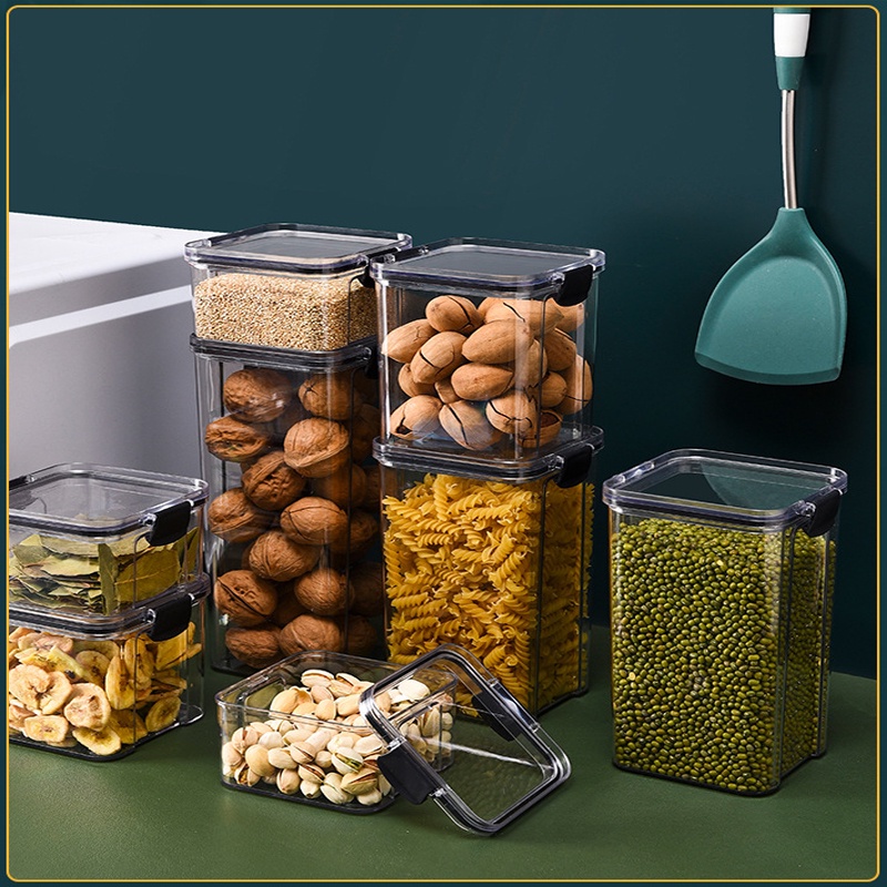 Jual Toples Kotak Snack Kedap Udara Penyimpanan Bening Cereal Kontainer ...