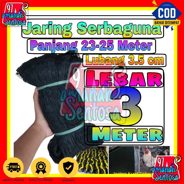 Jual Jaring Kandang Ayam Lebar 3 Meter / Jaring Serbaguna / Jaring Burung / Jaring Taman ...
