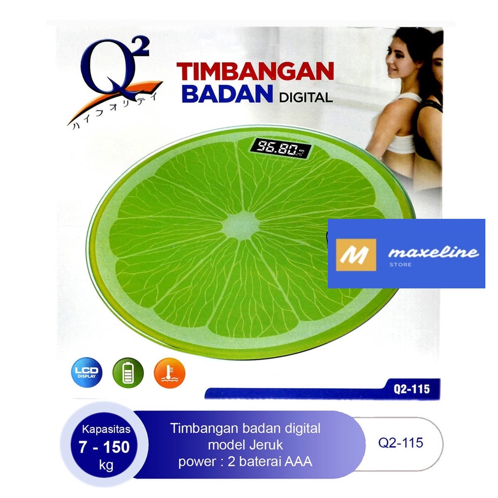 Jual Timbangan Badan Digital Q2-115 Q2 115 Pengukur Berat Badan + Pendeteksi Suhu | Shopee Indonesia