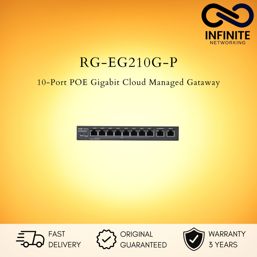Jual RUIJIE REYEE RG-EG210G-P 10-Port Gigabit Cloud Managed PoE Router ...