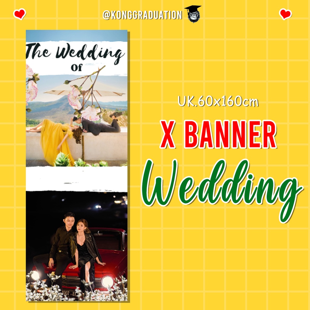 Jual x banner wedding 60x160cm banner nikah akad standing banner ...
