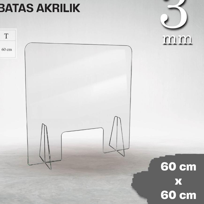 Jual ☉ PARTISI / SEKAT / PEMBATAS MEJA AKRILIK TABLE DIVIDER 60 x 60 x ...
