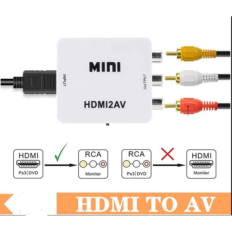 Jual CONVERTER ADAPTER HDMI TO AV RCA Mini Box HDMI 2AV CVBS 1080P FULL ...