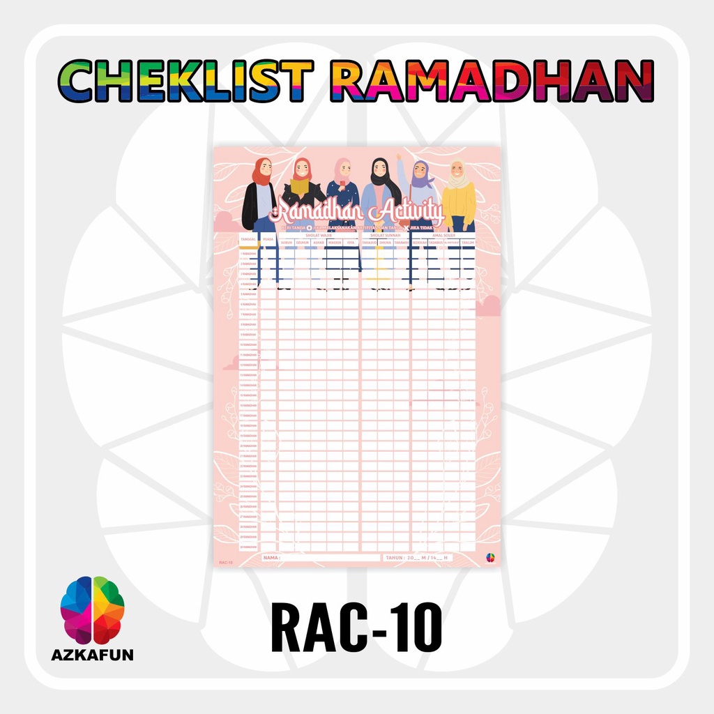 Jual Poster Checklist EDISI RAMADHAN ACTIVITY - Ceklist Aktifitas ...