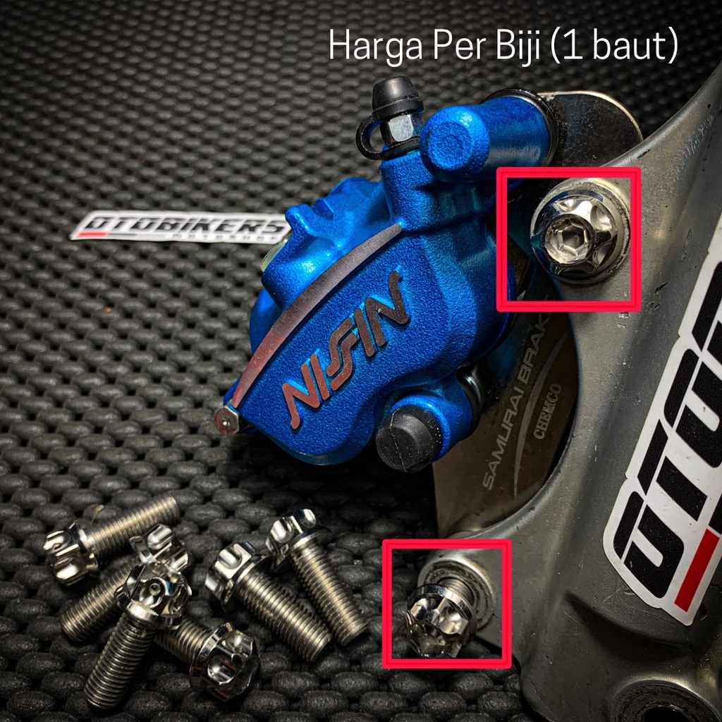 Jual (satuan) BAUT BREKET KALIPER KE SHOCK YAMAHA MIO NMAX AEROX MX VIXION FIINO SOUL GT J M3 ...