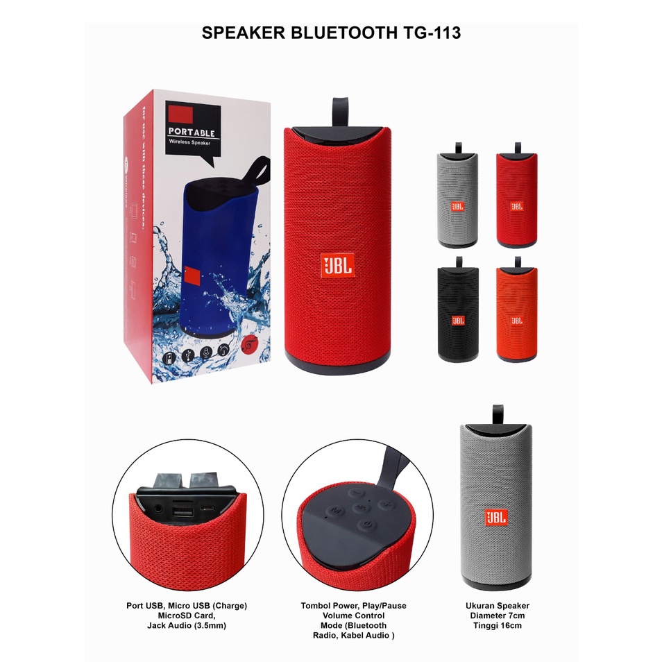 Jual SPEAKER BLUETOOTH TG-113A+KBL CHARGER | Shopee Indonesia