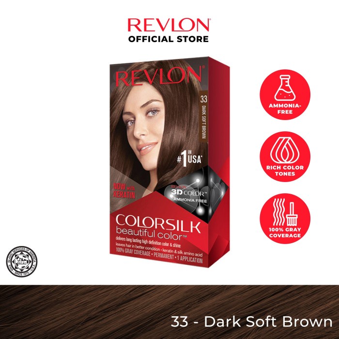 Jual Colt Revlon Colorsilk Hair Color Cat Rambut - 33 Dark Soft Brown ...