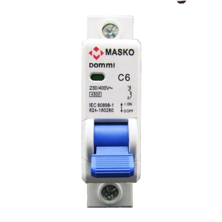 Jual MCB MASKO 1P 6A / 10 A DOMMI SNI | Shopee Indonesia