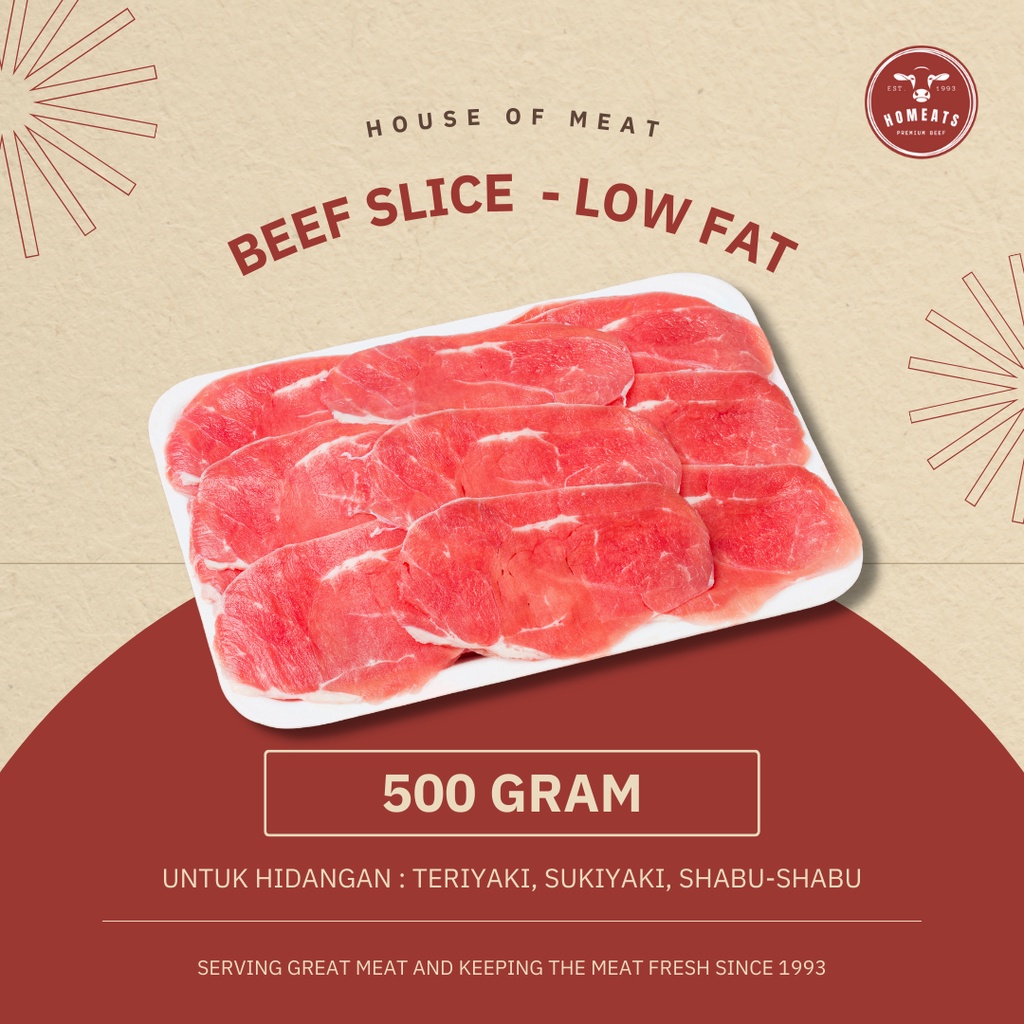 Jual Daging Beef Slice Low Fat Premium Teriyaki Sukiyaki Shabu-Shabu ...
