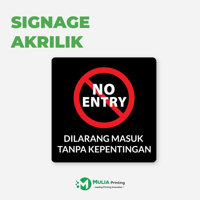 Jual Dilarang Masuk Sign Board Label Tempel Akrilik Papan Nama Ruangan ...