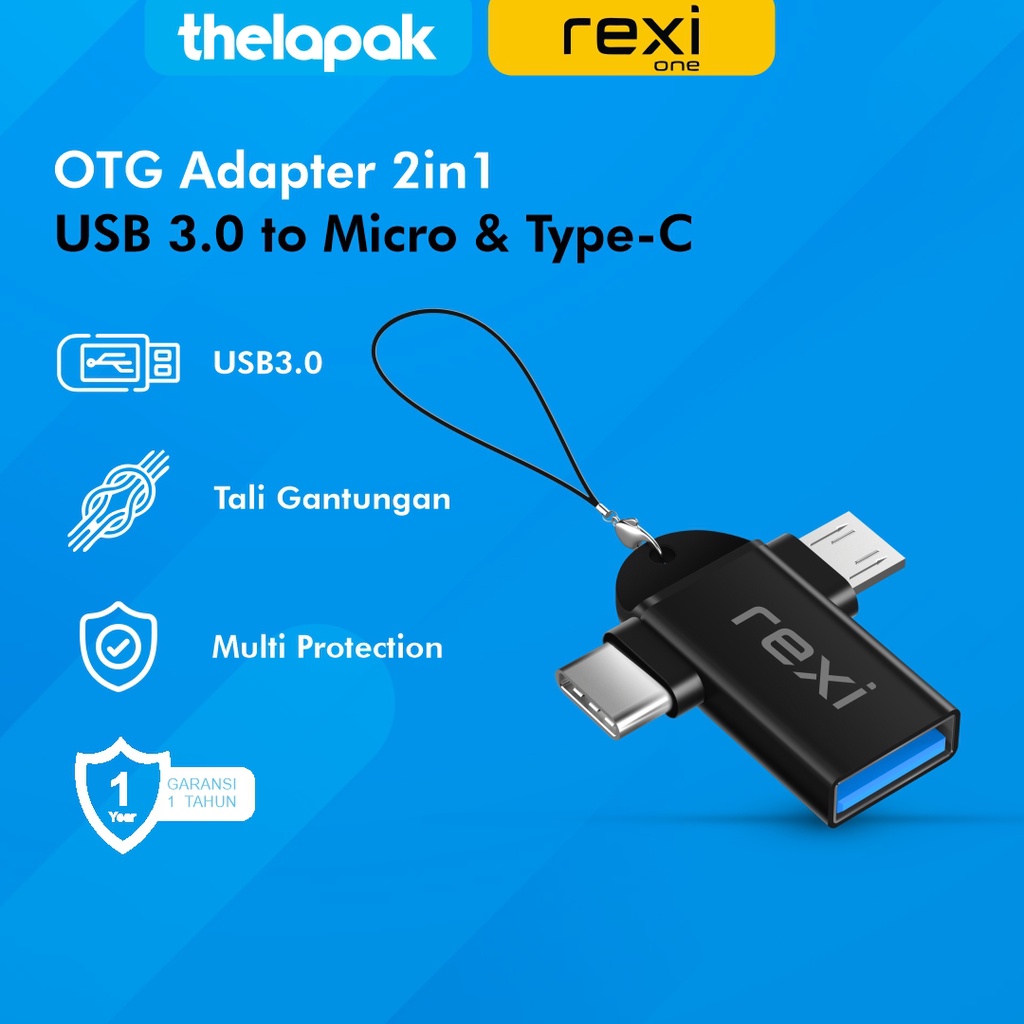 Jual OTG Adapter 2in1 USB to Type C dan Micro Rexi USB 3.0 to Micro ...