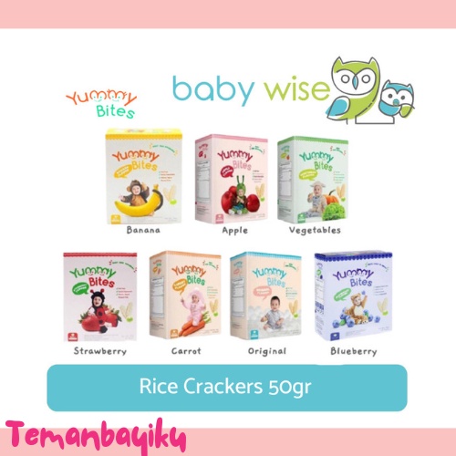 Jual SNACK KIDS YUMMY BITES BABY RICE CRACKERS 25 gram BISKUIT SNACK ...