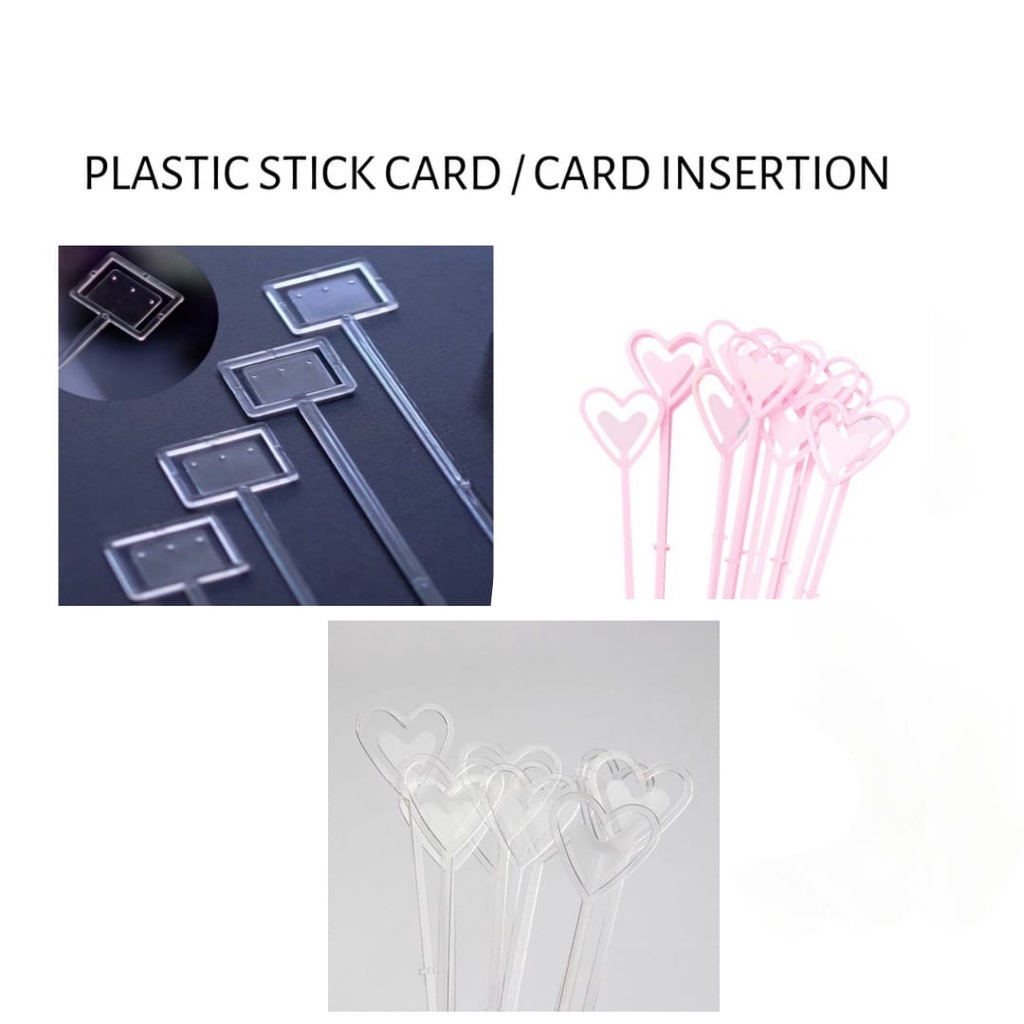 Jual Stick Card Plastik / Stik Kartu Ucapan atau Foto untuk Buket Bunga ...