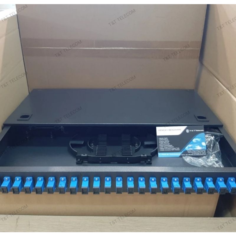 Jual OTB RACK 24 CORE HITAM + ADAPTOR SC UPC | Shopee Indonesia