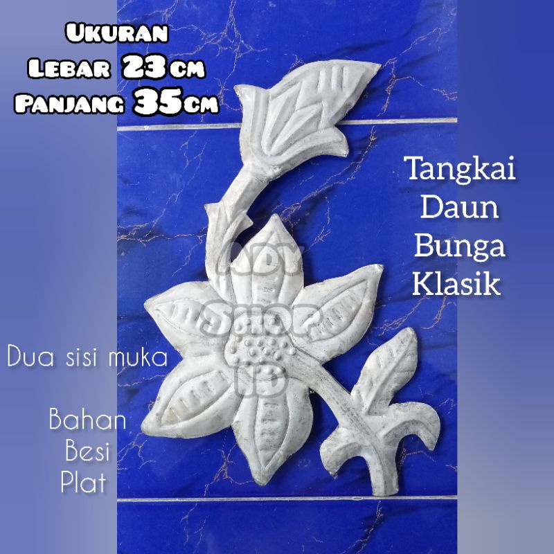 Jual ornamen motif tangkai daun bunga klasik dua muka ukuran 23x35cm ...