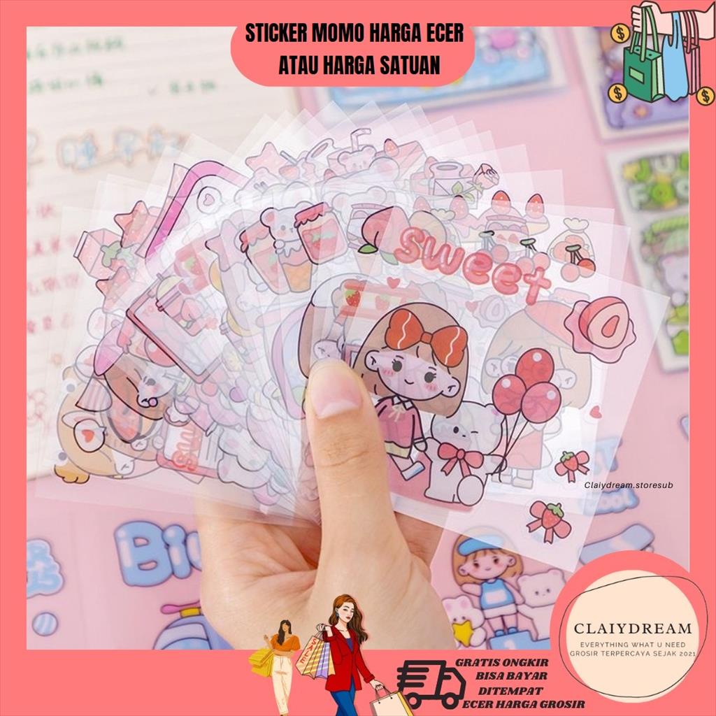 Jual CLAIYDREAM 1PCS STICKER MOMO KARAKTER LUCU STICKER WATERPROOF ...