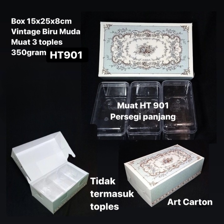 Jual box kemasan 3 toples cookies 350 gram edisi idul fitri kardus bolu ...