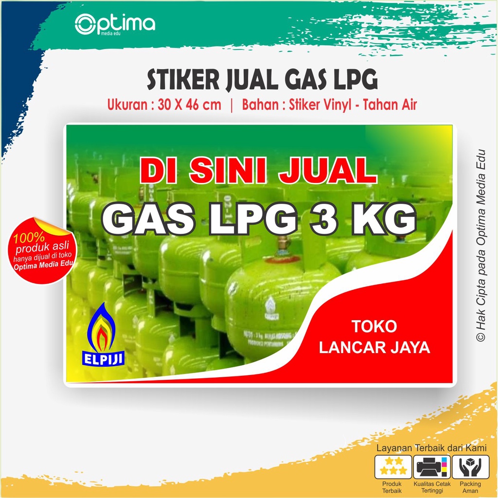 Jual Stiker Tulisan Disini Jual LPG Untuk warung, toko, dll | Shopee ...