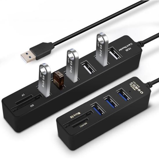 Jual USB Hub Port 3 Slot USB Hub Card Reader Adaptor HUB Card Reader ...