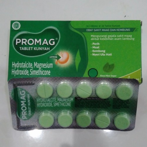 Jual Promag Tablet 1 Blister Isi 10 Tablet Obat Sakit Maag Dan Kembung ...