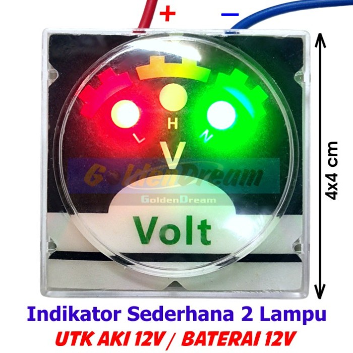 Jual Simple Indikator 2 Lampu Voltmeter Aki 12v Sprayer Pompa Semprot ...