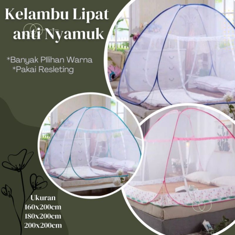 Jual kelambu tenda lipat anti nyamuk selambu tidur ukuran 200x200cm ...