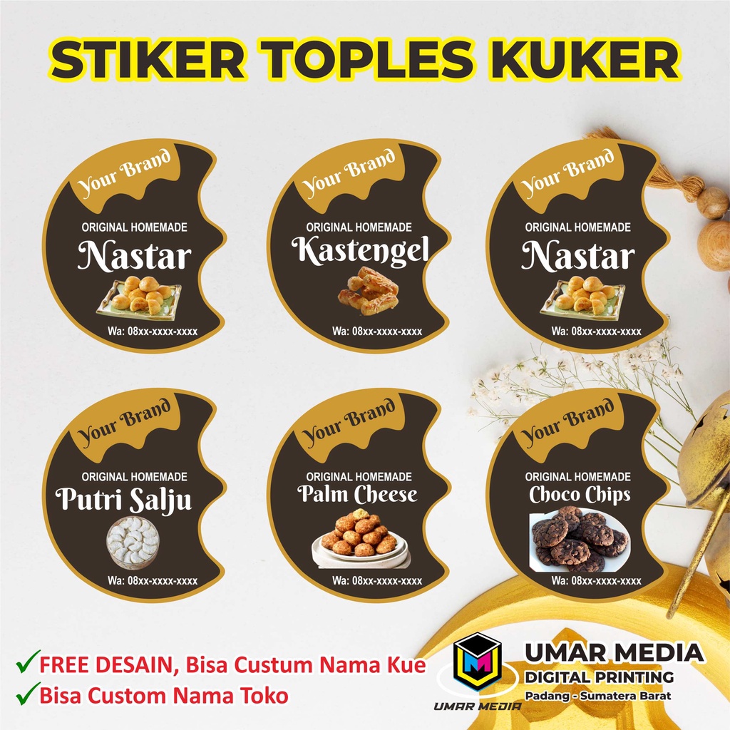 Jual Stiker Kue Lebaran Stiker Kue Kering Stiker Toples Kuker Stiker ...