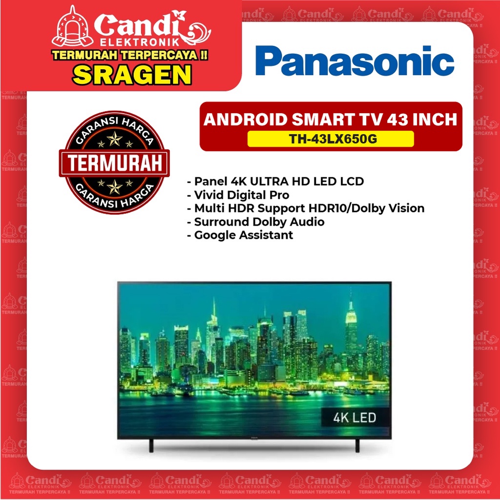 Jual PANASONIC Android Smart Tv 43 Inch TH-43LX650G | Shopee Indonesia