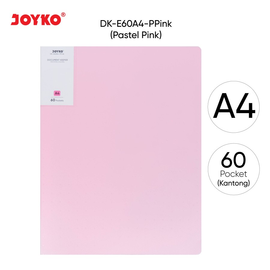 Jual Joyko Dokumen Keeper / Clear Holder DK-E60A4 A4 60 Sheet Pastel ...