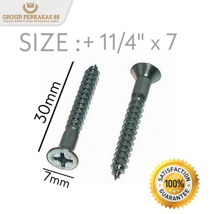 Jual Skrup Sekrup kayu kepala plus steel 11/4 inch x 7 | Shopee Indonesia