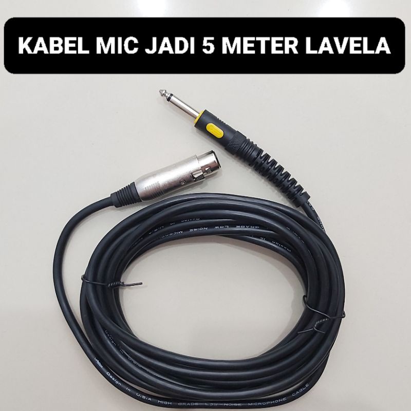 Jual Kabel Mic 5 Meter Hitam Jadi Komplit Mik Microphone | Shopee Indonesia