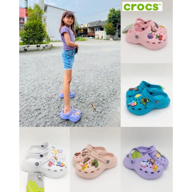 Jual Crocs classic Bae anak lengkap Jibbitz / Sandal crocs anak / Crocs ...