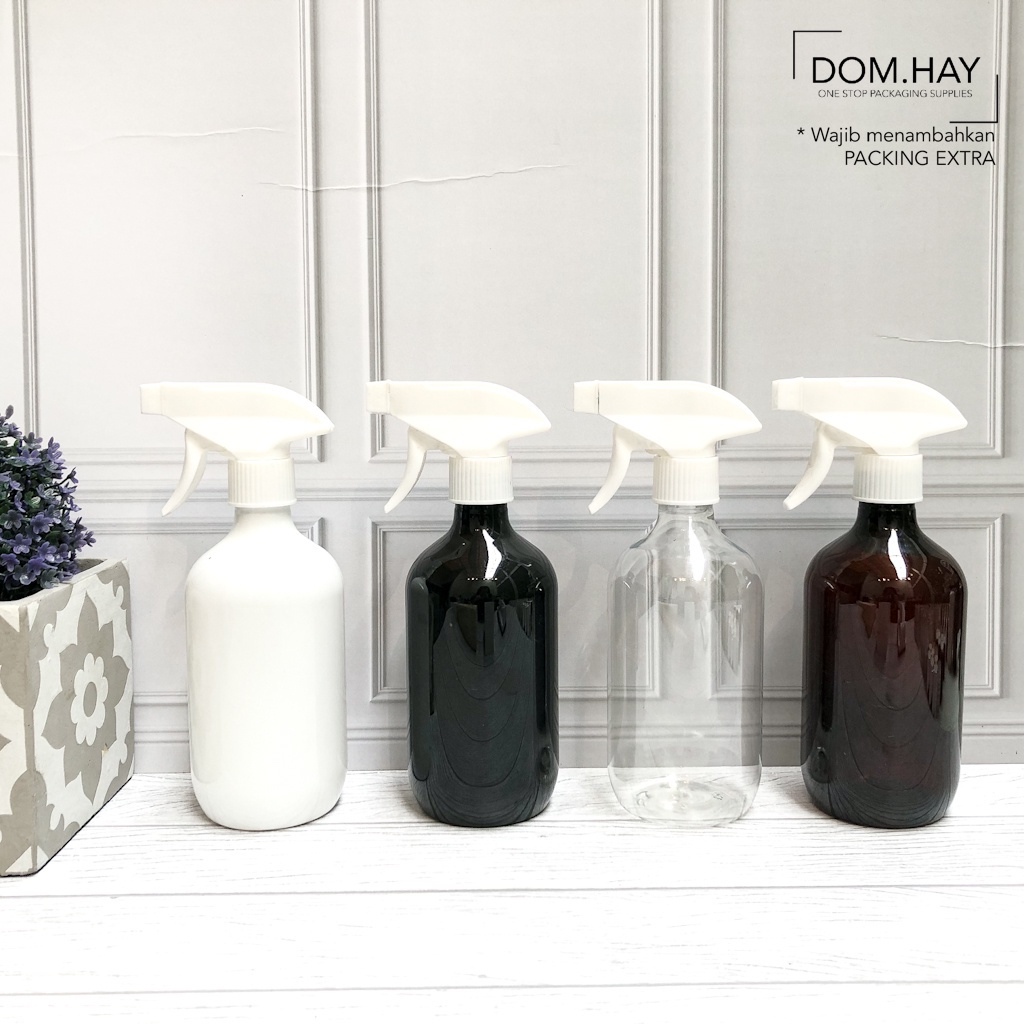 Jual 500ml Botol Trigger Spray Putih Mada Plastik PET Botol Semprot Tanaman Handsanitizer ...