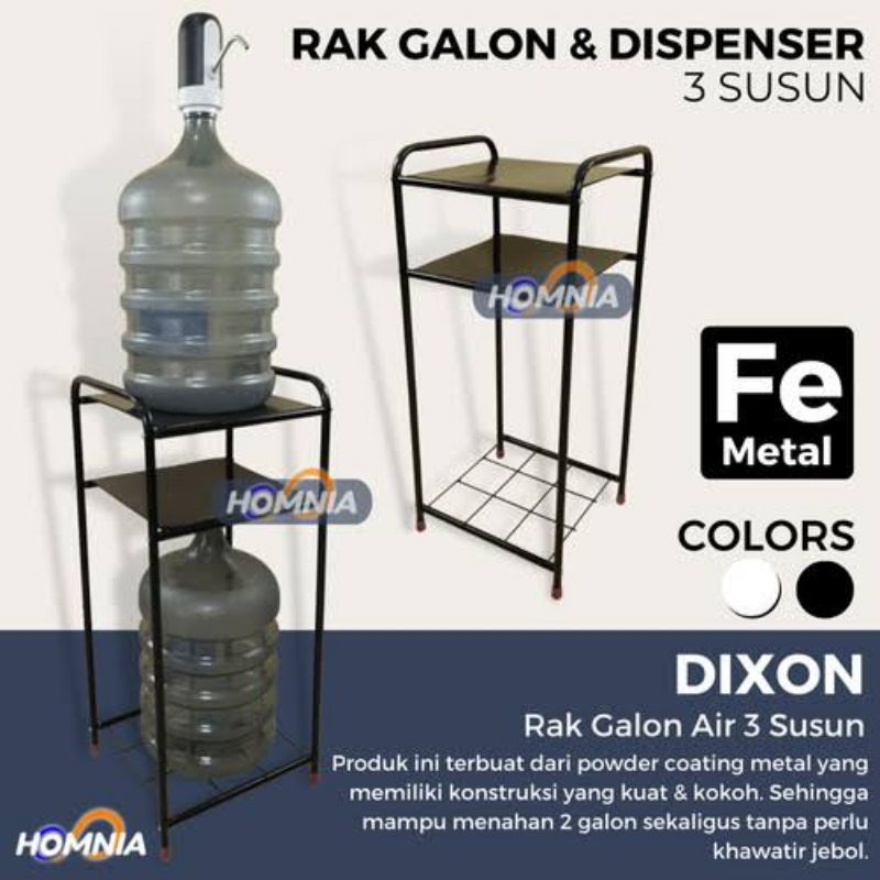 Jual RAK PLAT galon 3 susun - HITAM | Shopee Indonesia