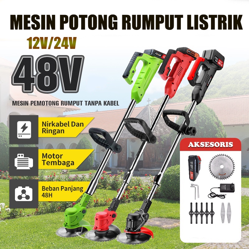 Jual Mesin Potong Rumput Baterai 48V 24V 12V Mesin Pemotong Rumput ...