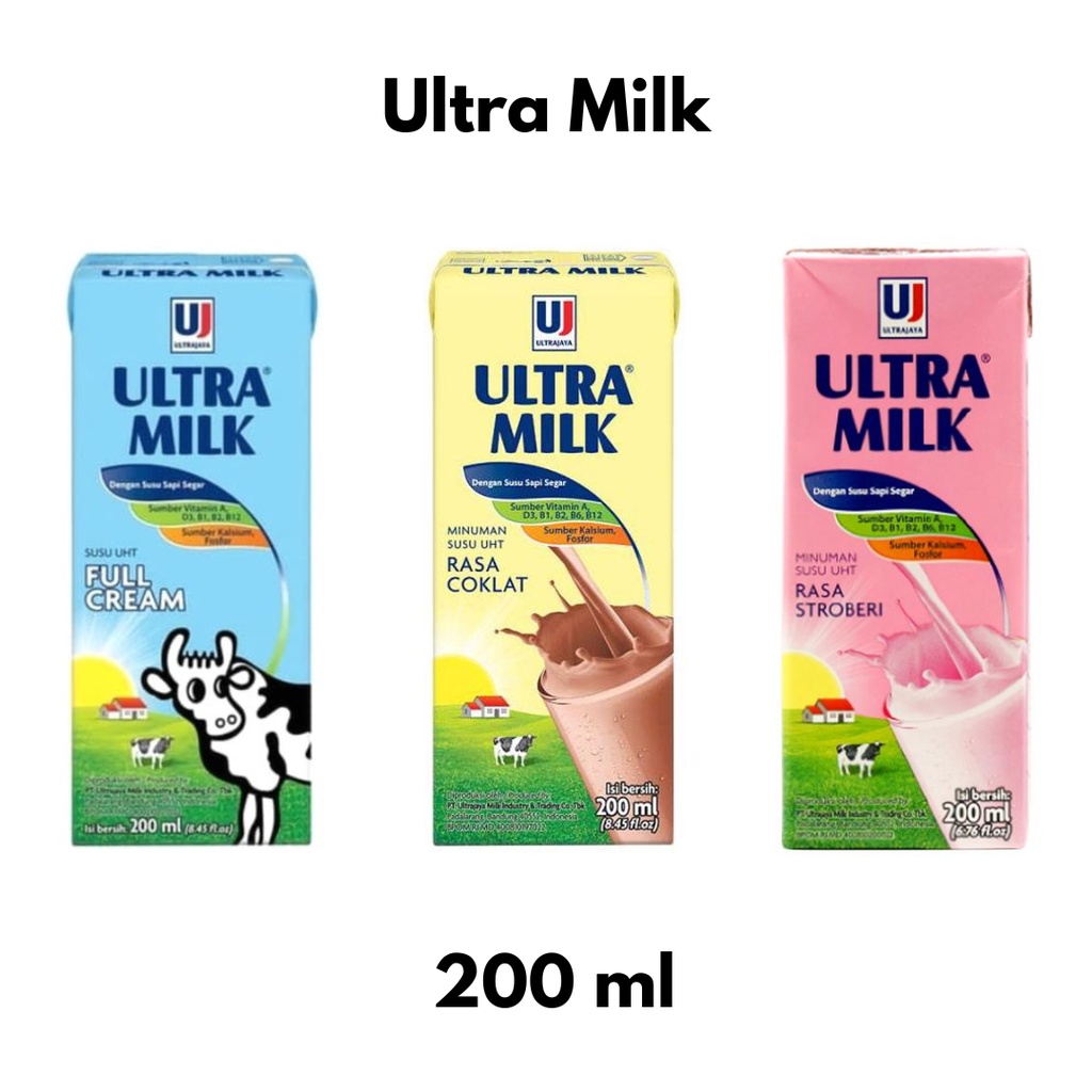 Jual Susu Ultra Milk 200 ml UHT Ultra Jaya Eceran - Harga Grosir | Shopee Indonesia