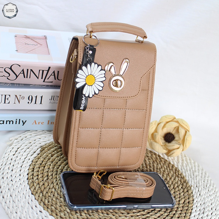 Jual LUNA AURA Tas Kotak Hp Wanita Minixo Bordil Kunci Kelinci Black ...