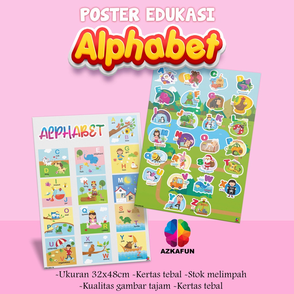Jual Poster Edukasi ALPHABET - Poster Alphabet anak - Poster anak ...