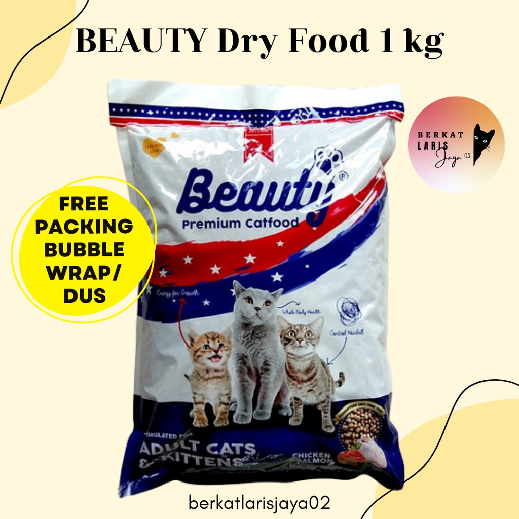 Jual [FRESHPACK 1 KG] MAKANAN KERING DRY FOOD KUCING BEAUTY PREMIUM ...