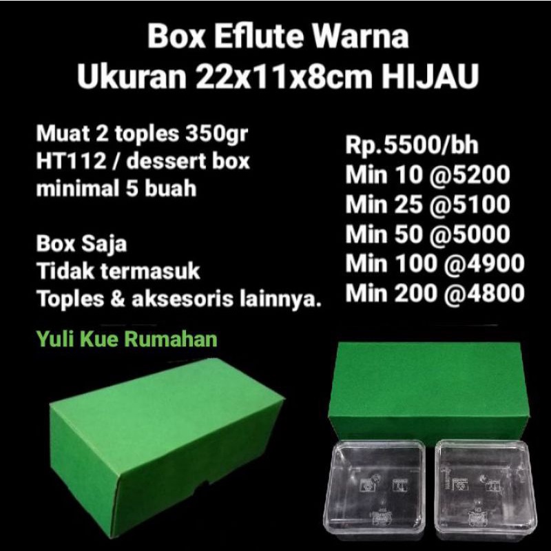 Jual Box Eflute 22x11x8cm Warna Hijau Atau Merah muat toples desset box ...