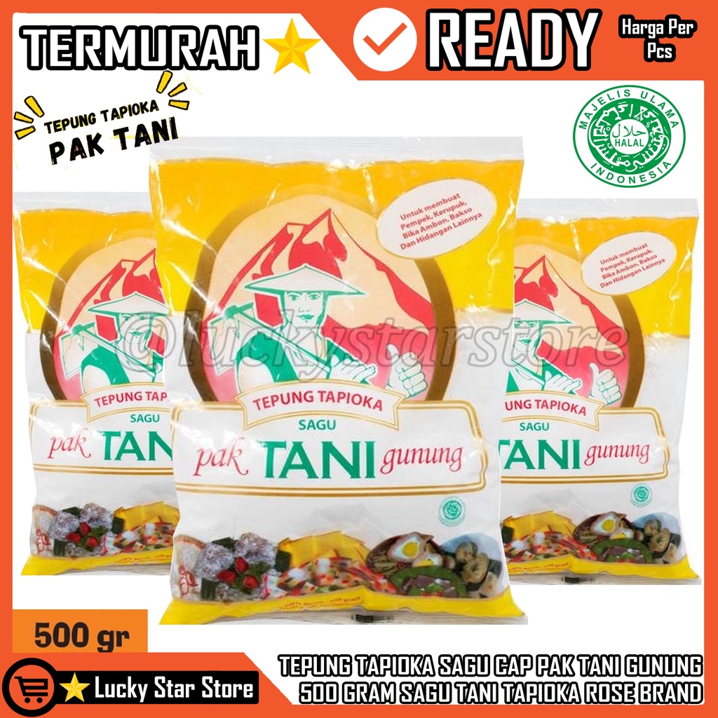 Jual SAGU CAP PAK TANI GUNUNG TEPUNG TAPIOKA KEMASAN 500 GRAM ROSE ...
