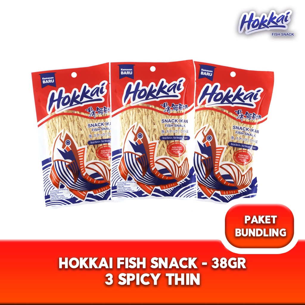 Jual Hokkai Fish Snack Bundling 3 Spicy Thin 38 Gram | Shopee Indonesia