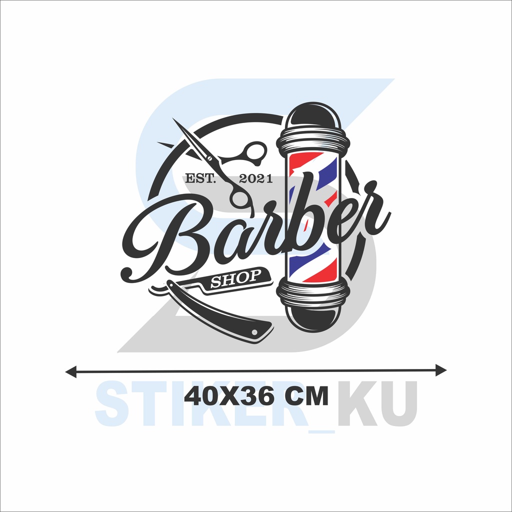 Jual Wall Cutting Sticker Stiker Dinding Barber Shop Salon Potong Cukur ...
