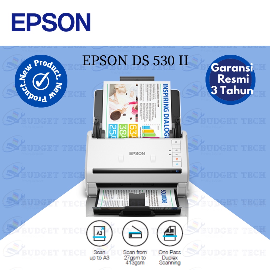 Jual Epson DS-530 II DS530II Color Duplex Document Scanner for PC and ...