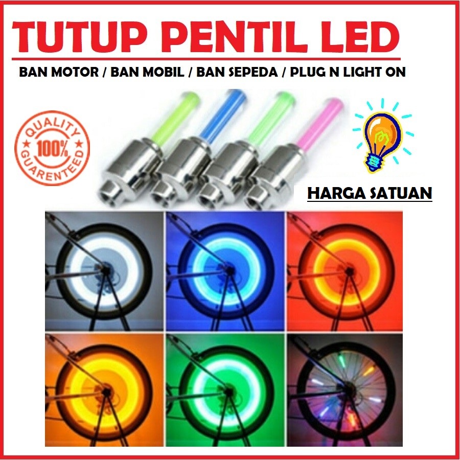 Jual lampu tutup pentil ban/roda motor dan mobil - LED tires lights ...