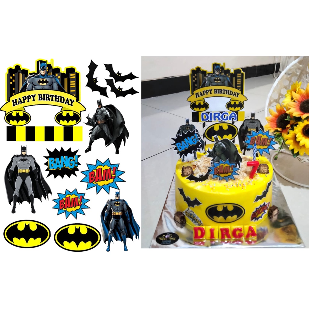 Jual TOPPER CAKE KARAKTER BATMAN / TOPPER CUPCAKE / HIASAN KUE ULTAH ...