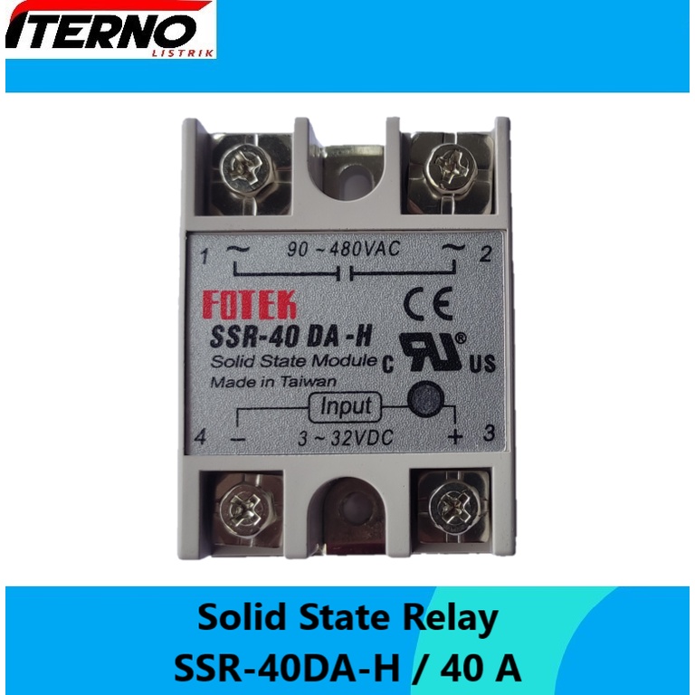 Jual Solid State Relay SSR-40DA-H Fotek SSR40DAH 40A | Shopee Indonesia